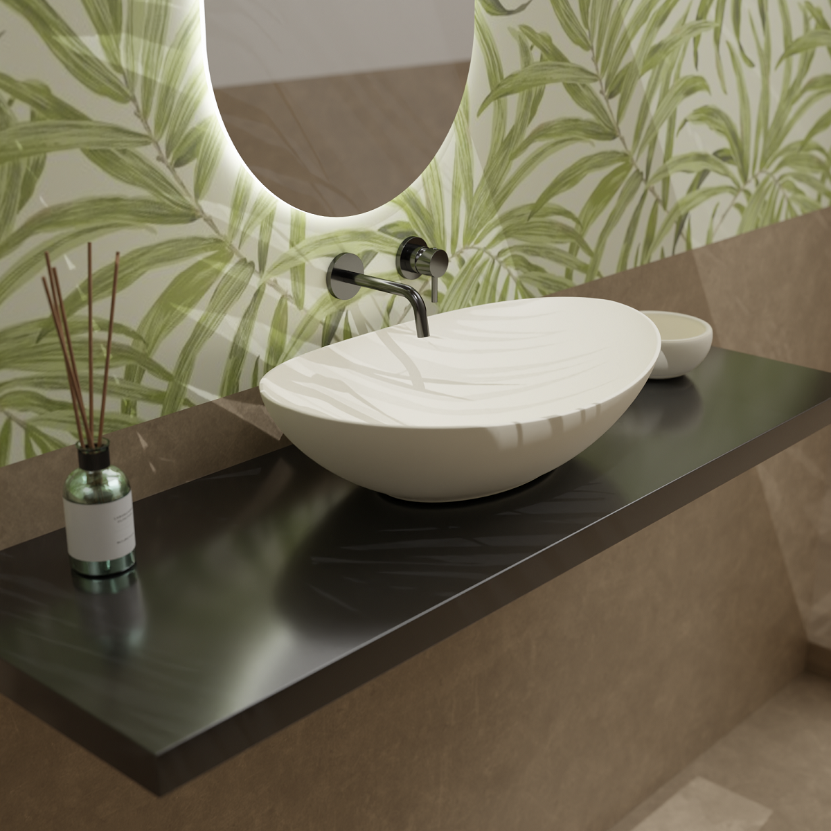 Vitruvit VESSEL ceramiczna umywalka nablatowa owalna 60 x 39 cm w ...